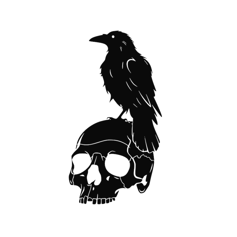 Raven Skull Car Decal - Etsy