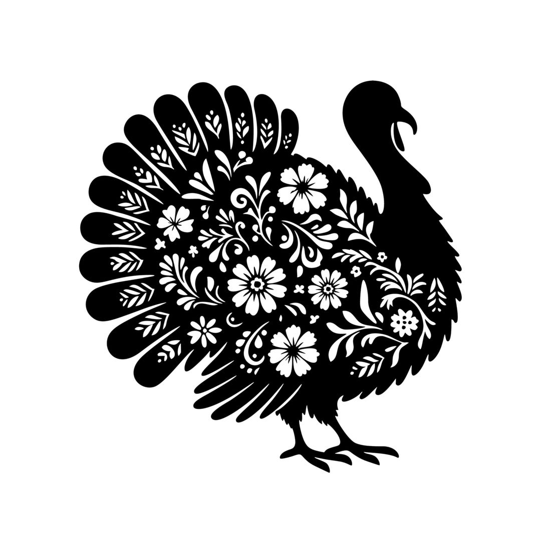 Floral Turkey Decal | Vinyl Car Decal | Window Decal | Laptop Decal ...