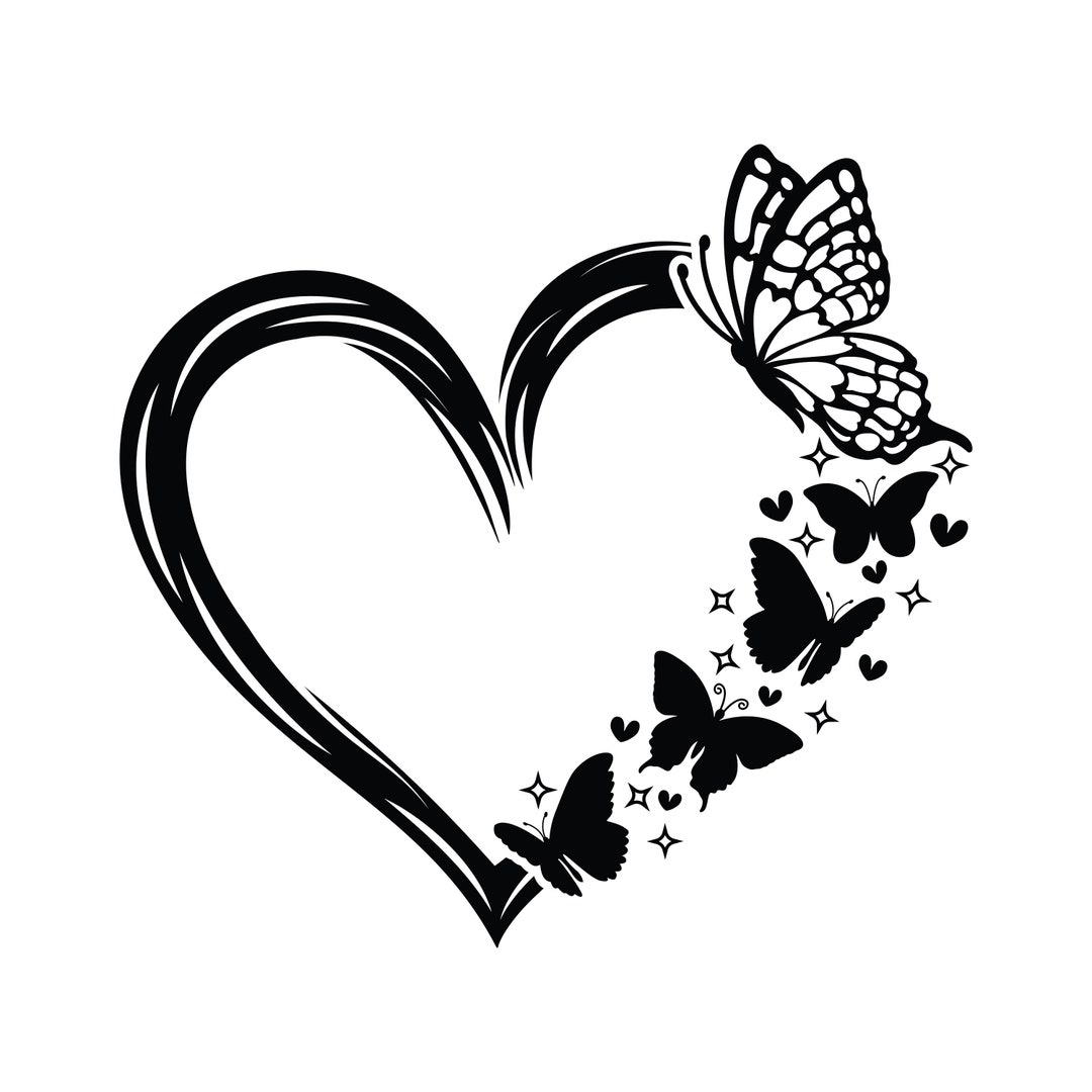 Butterfly Heart Love Decal Vinyl Car Decal Window Decal Laptop Decal