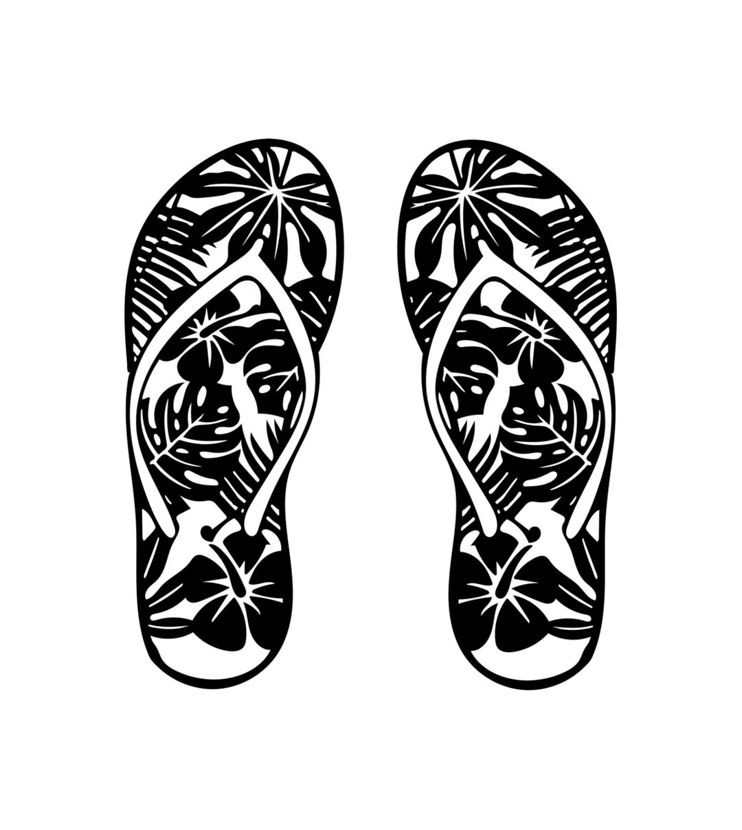 Flip Flops Decal | Vinyl Car Decal | Window Decal | Laptop Decal ...