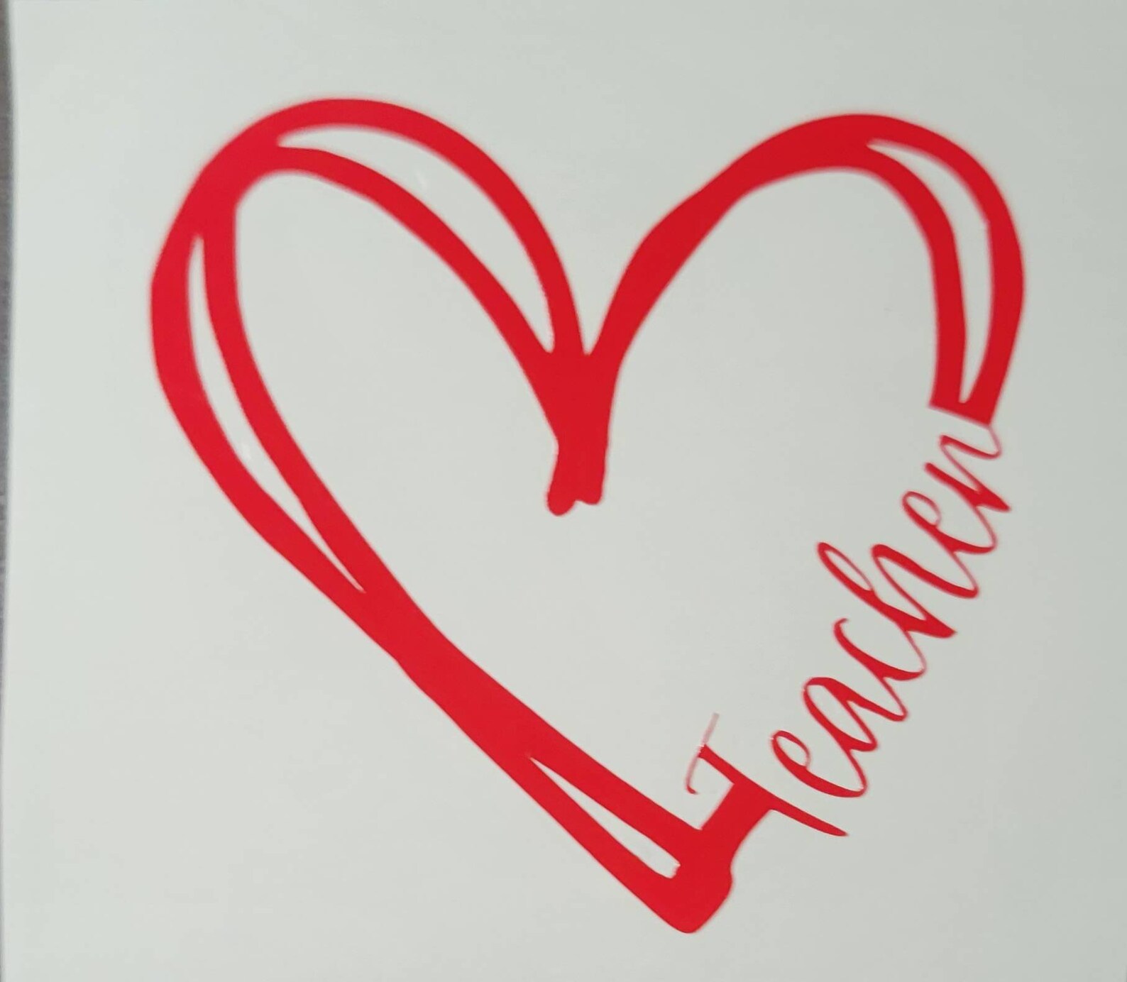 Teacher Heart Decal - Etsy
