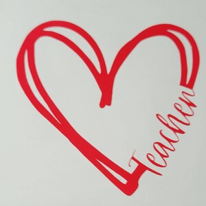 Teacher Heart Decal - Etsy