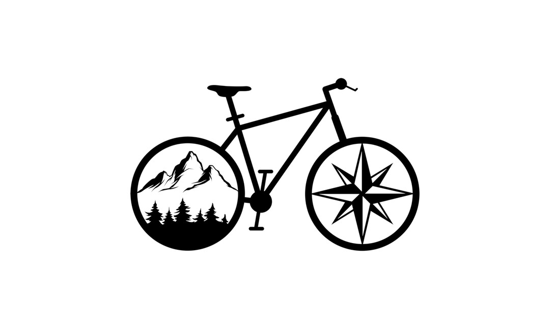 Mountain Bike Compass Decal Vinyl Car Decal Window Decal Laptop Decal ...