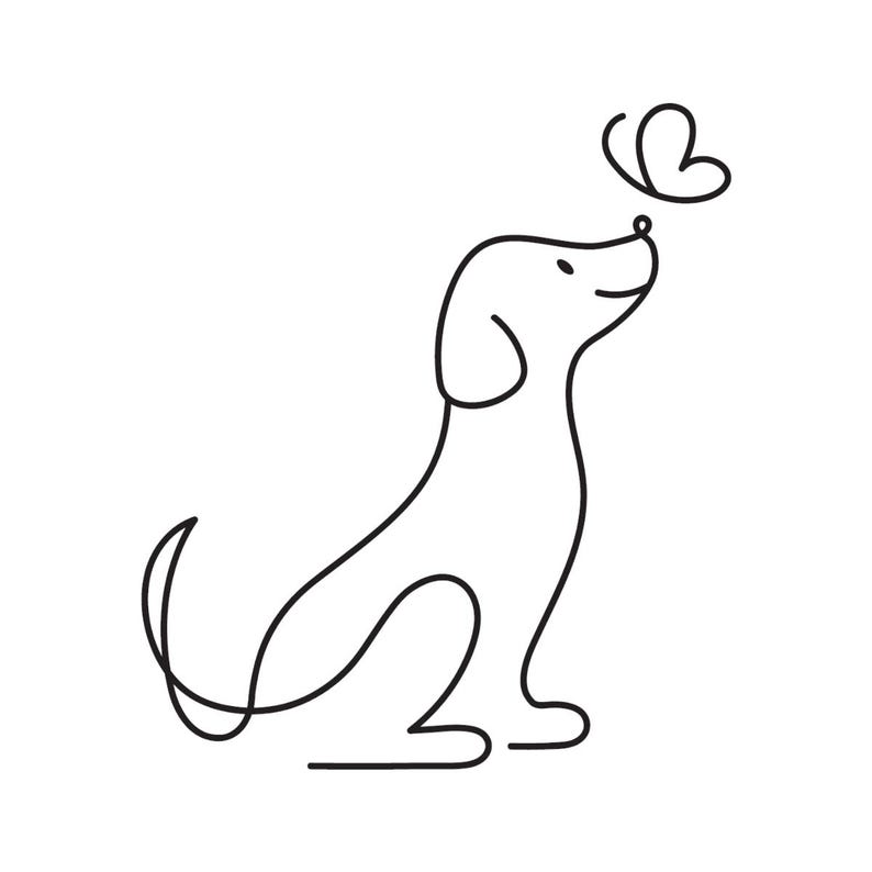 Dog and Butterfly Outline Decal | Vinyl Car Decal | Window Decal ...