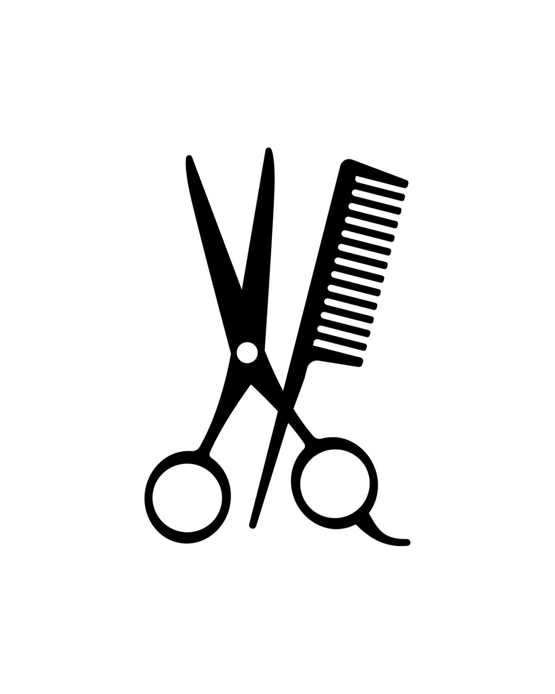 Barber Hairstylist Scissors Comb Decal | Vinyl Car Decal | Window Decal ...