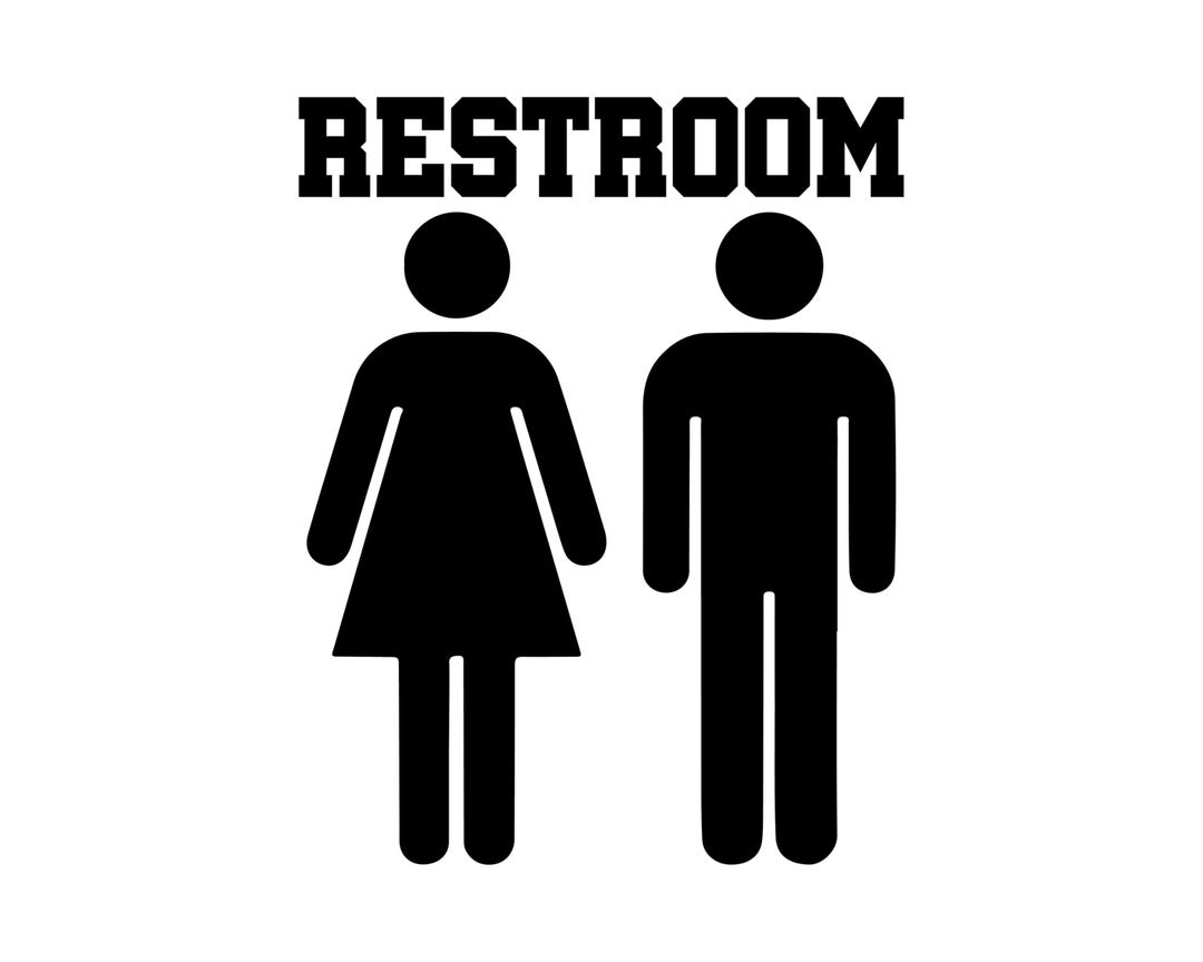 Restroom Sign Door Decal | Vinyl Car Decal | Window Decal | Laptop ...