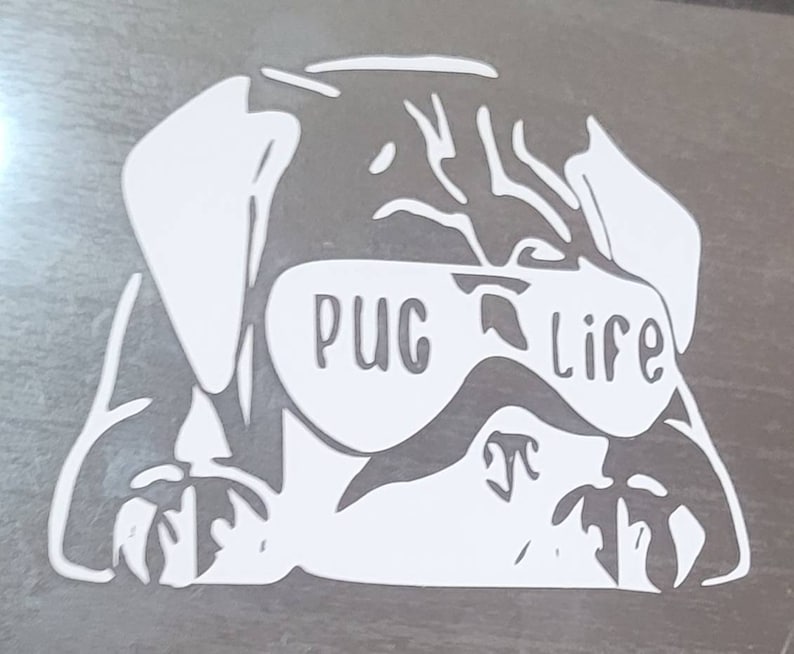 Pug Life Decal Dog Decal Vinyl Car Decal Window Decal | Etsy