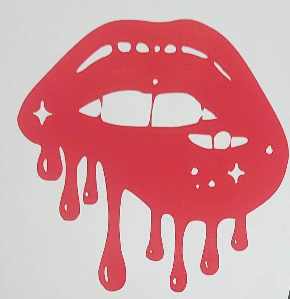 Dripping Lip Bite Decal Vinyl Car Decal Window Decal | Etsy