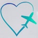 Airplane Heart Decal | Vinyl Car Decal | Window Decal | Laptop Decal ...