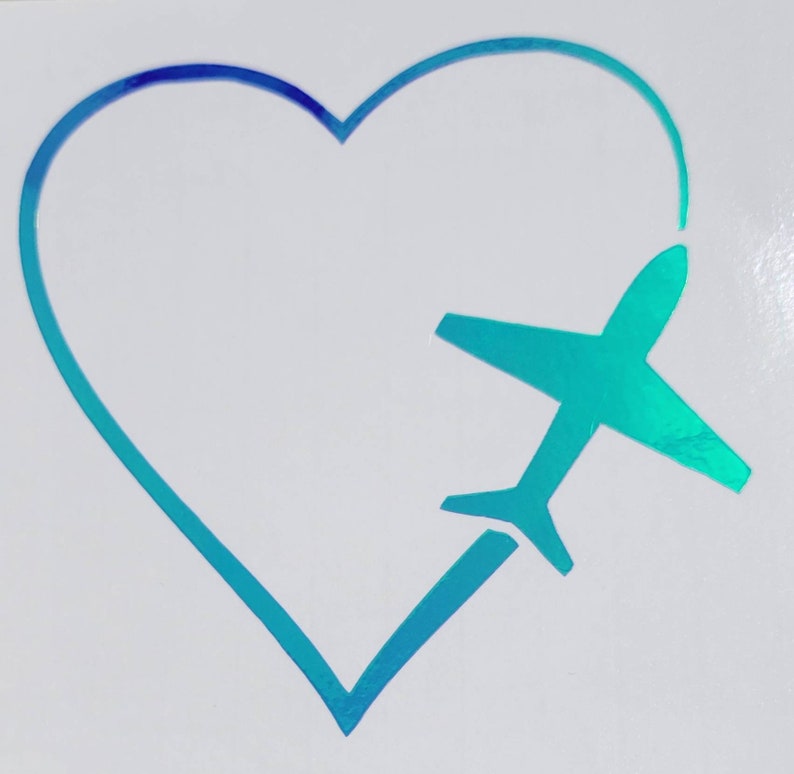 Airplane Heart Decal | Vinyl Car Decal | Window Decal | Laptop Decal ...