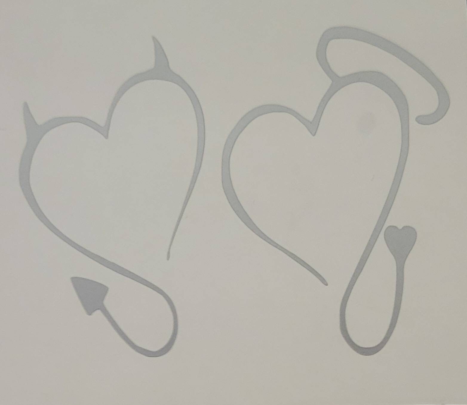 Devil and Angel Heart Decal | Vinyl Car Decal | Window Decal | Laptop ...