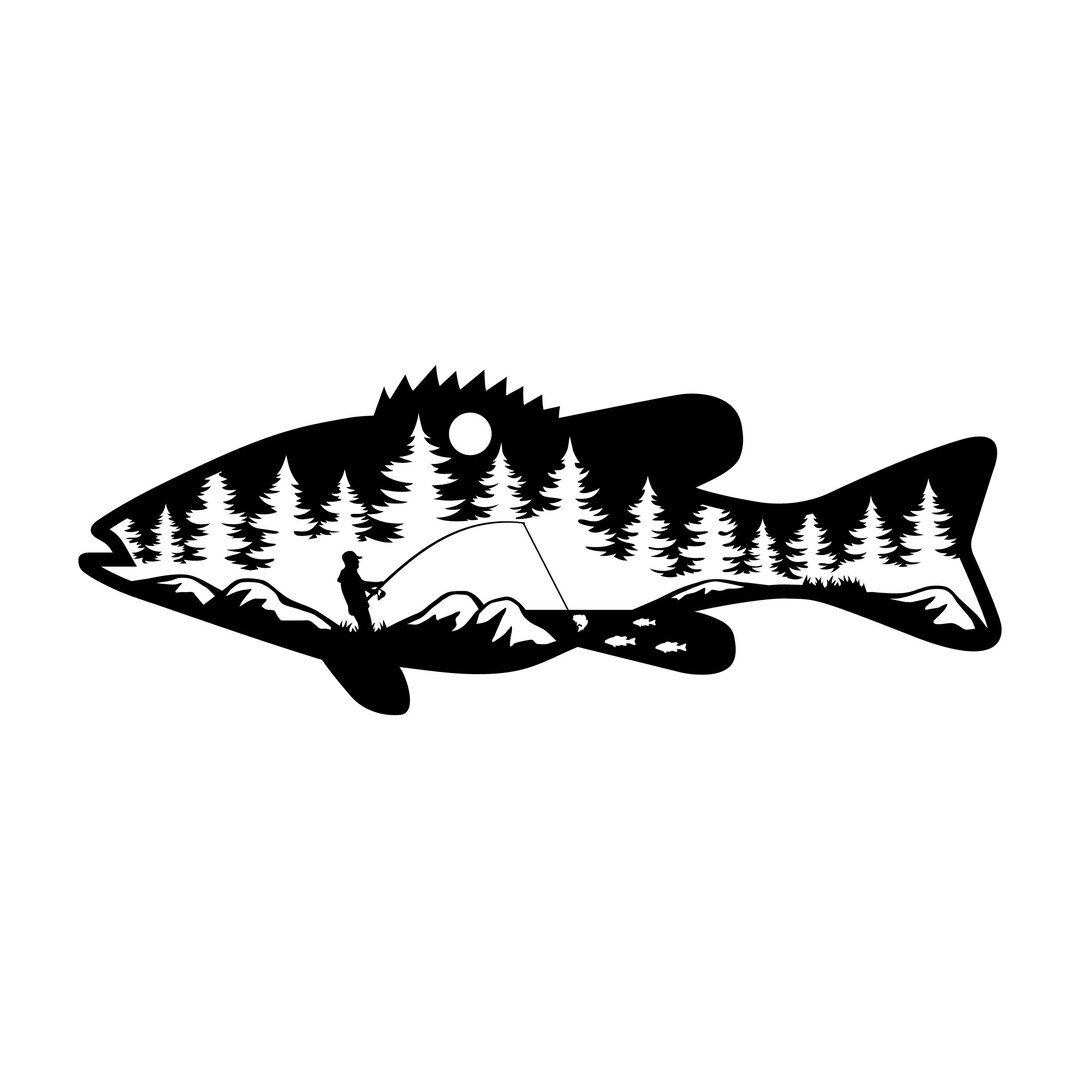 Bass Fishing Nature Decal | Vinyl Car Decal | Window Decal | Laptop ...