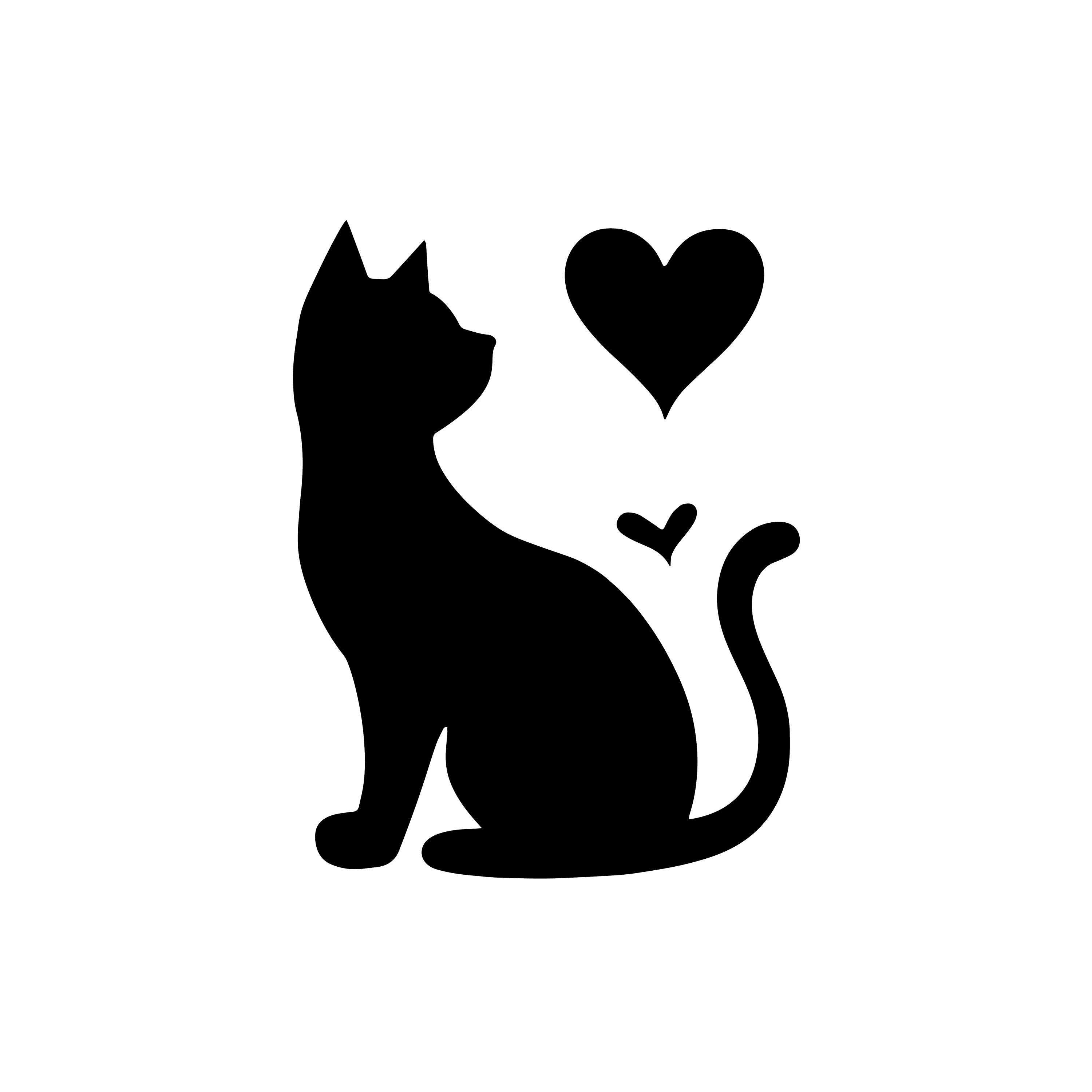 Cat Heart Decal | Vinyl Car Decal | Window Decal | Laptop Decal | Vinyl ...