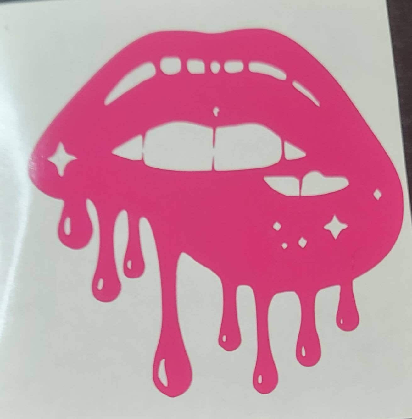 Dripping Lip Bite Decal Vinyl Car Decal Window Decal | Etsy