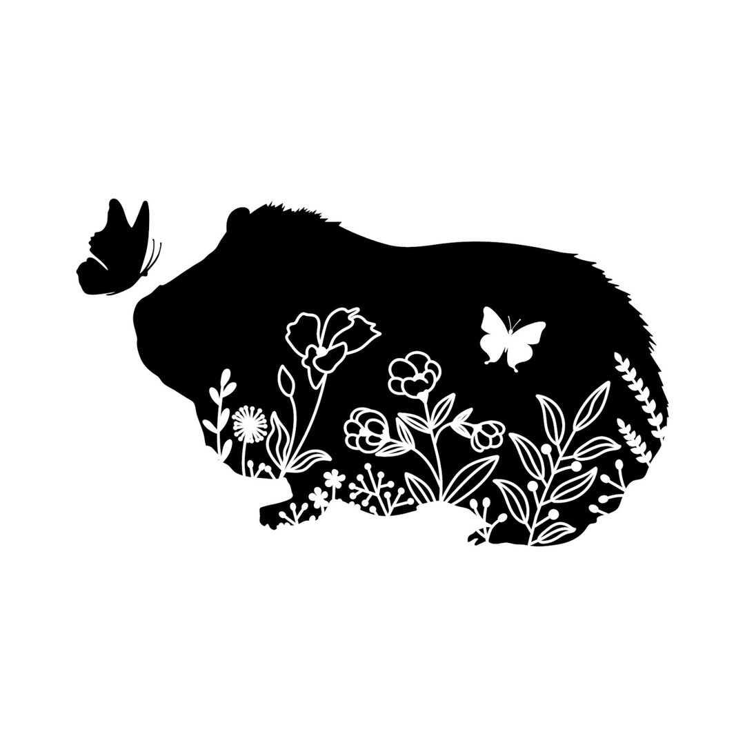Floral Guinea Pig Decal | Vinyl Car Decal | Window Decal | Laptop Decal ...