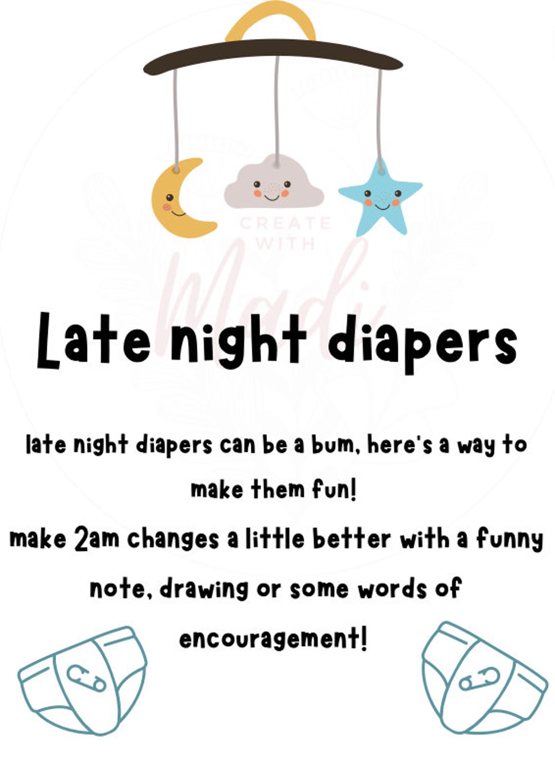 Late Night Diaper Baby Shower Signage - Etsy