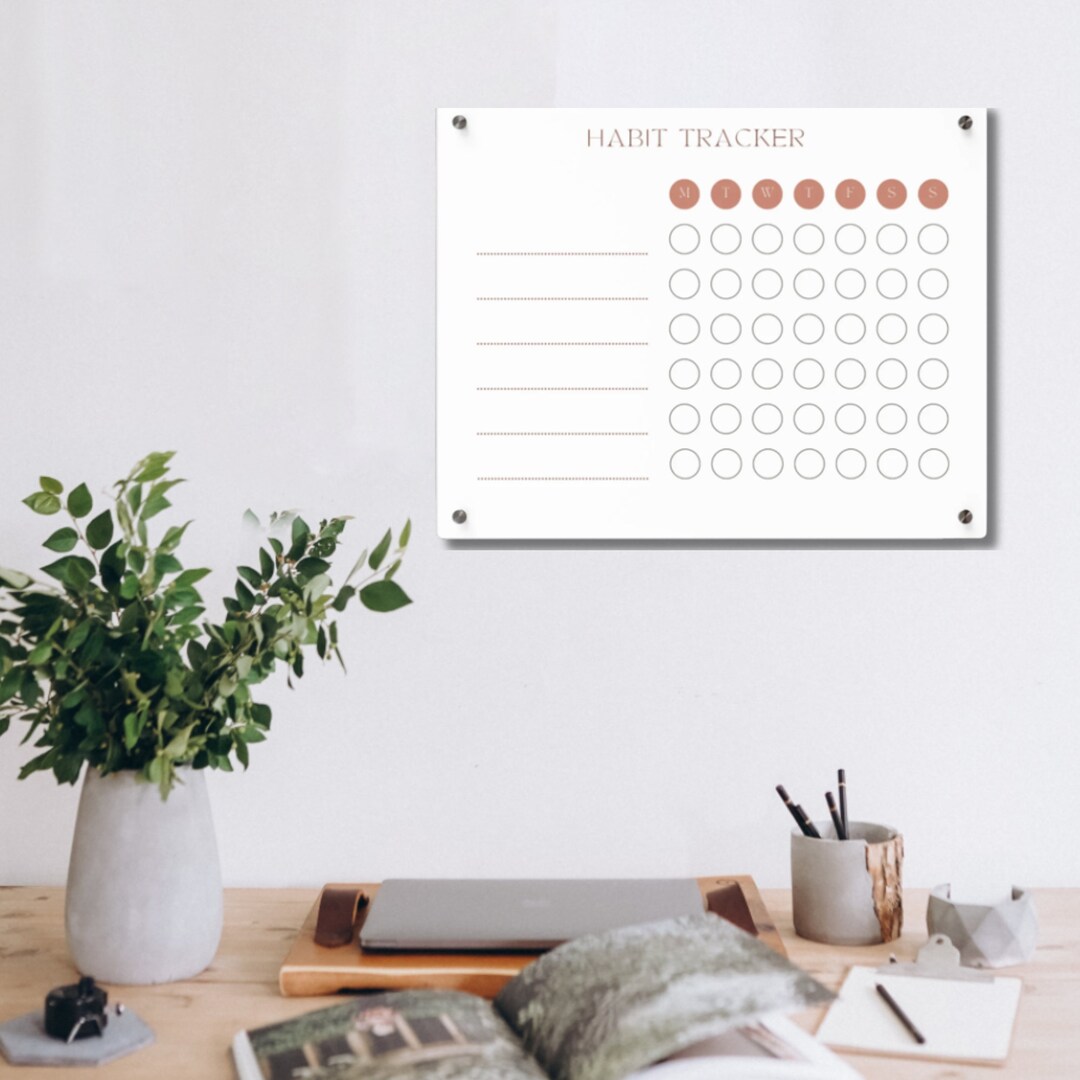 Habit Tracker for Wall Progress Monitoring Dry Erase Board for Office ...