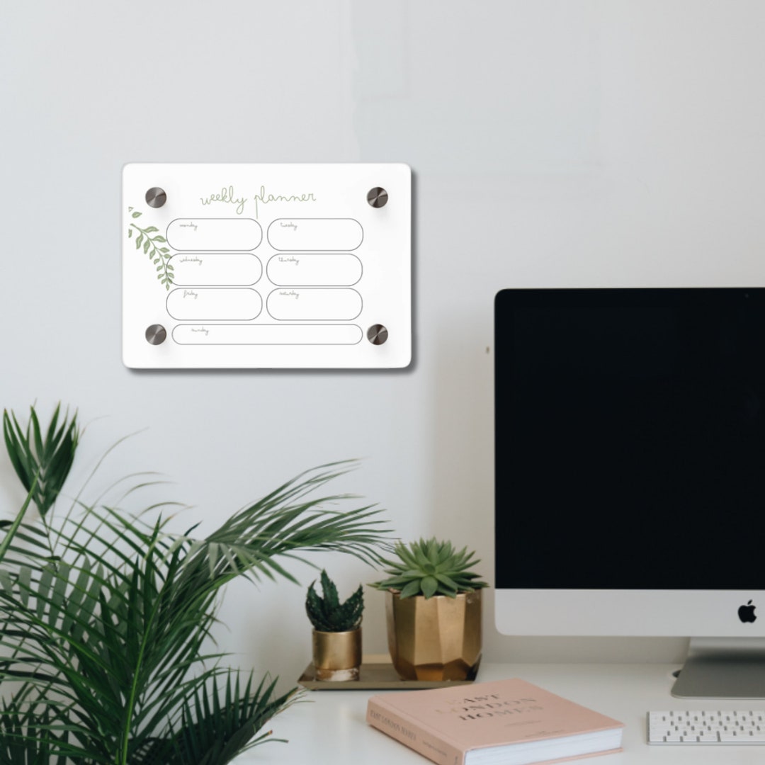 Weekly Planner Acrylic for Wall Dry Erase Board Office Decor for Weekly ...