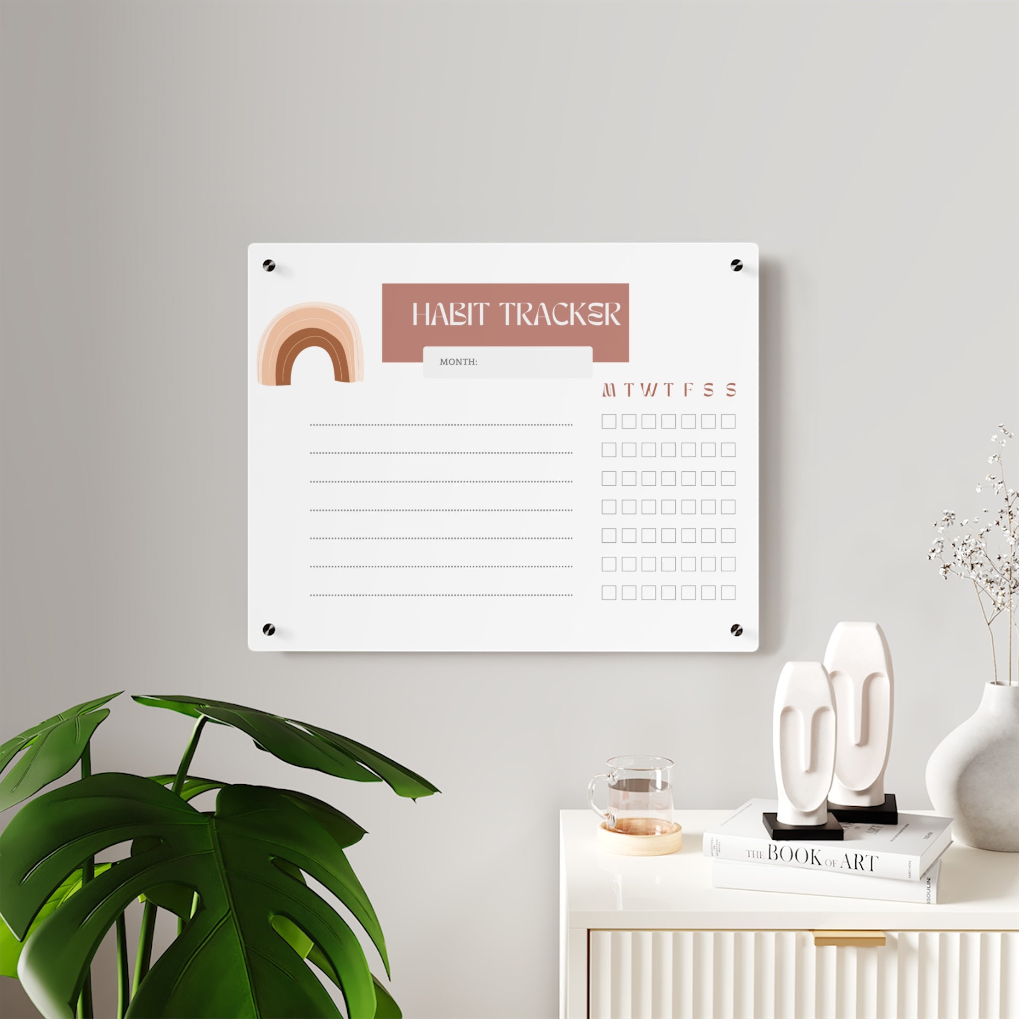Habit Tracker for Wall Progress Monitoring Dry Erase Board for Office ...