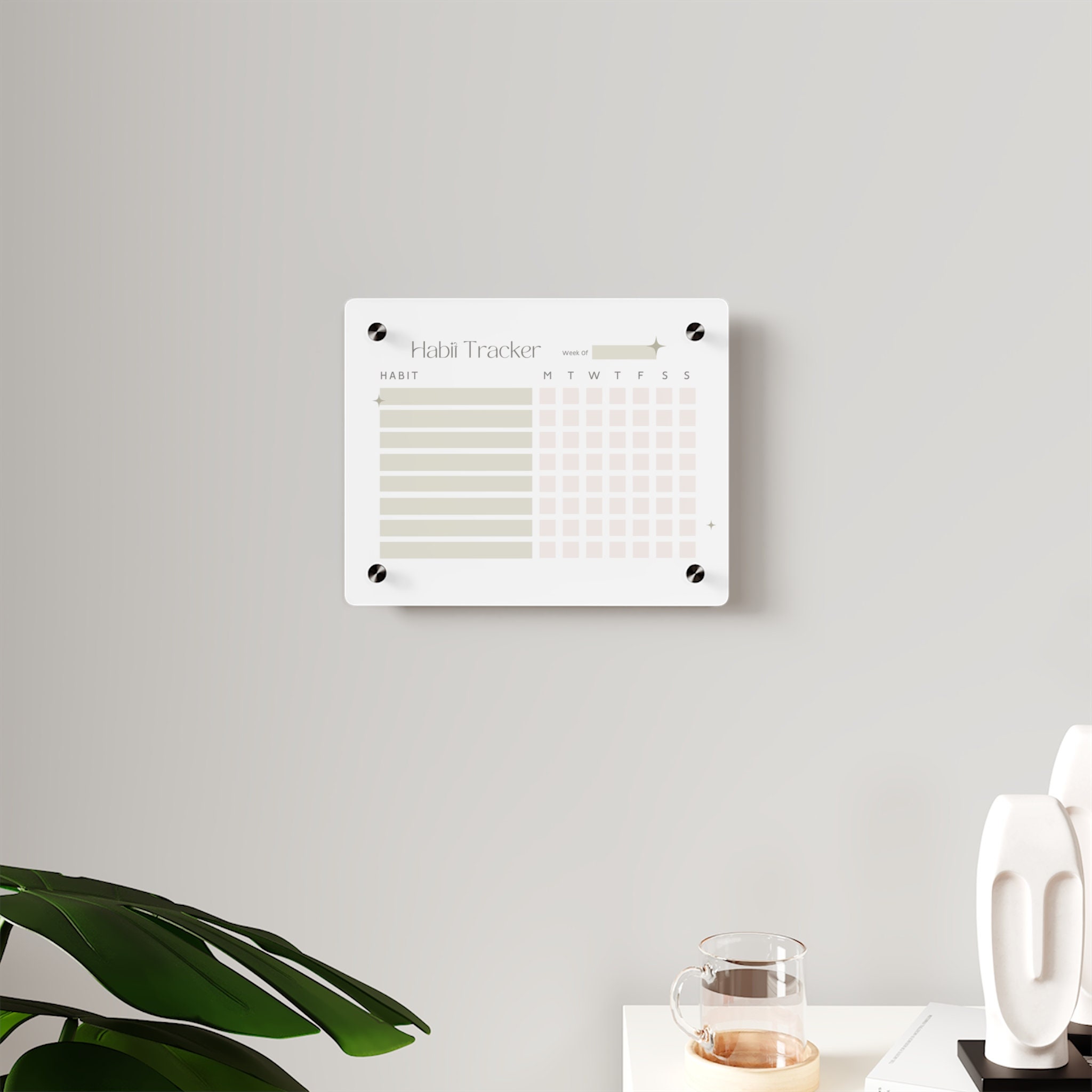 Habit Tracker for Wall Progress Monitoring Dry Erase Board for Office ...