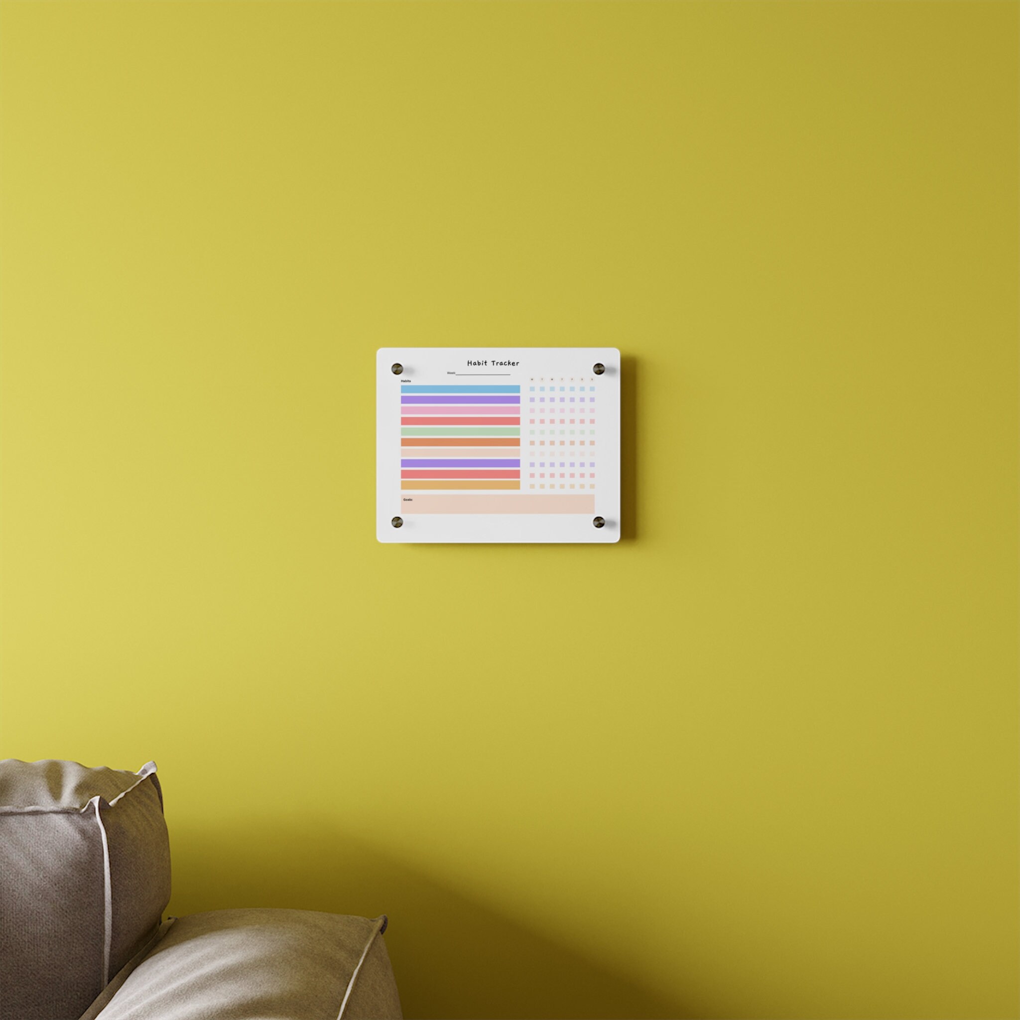 Habit Tracker for Wall Progress Monitoring Dry Erase Board for Office ...