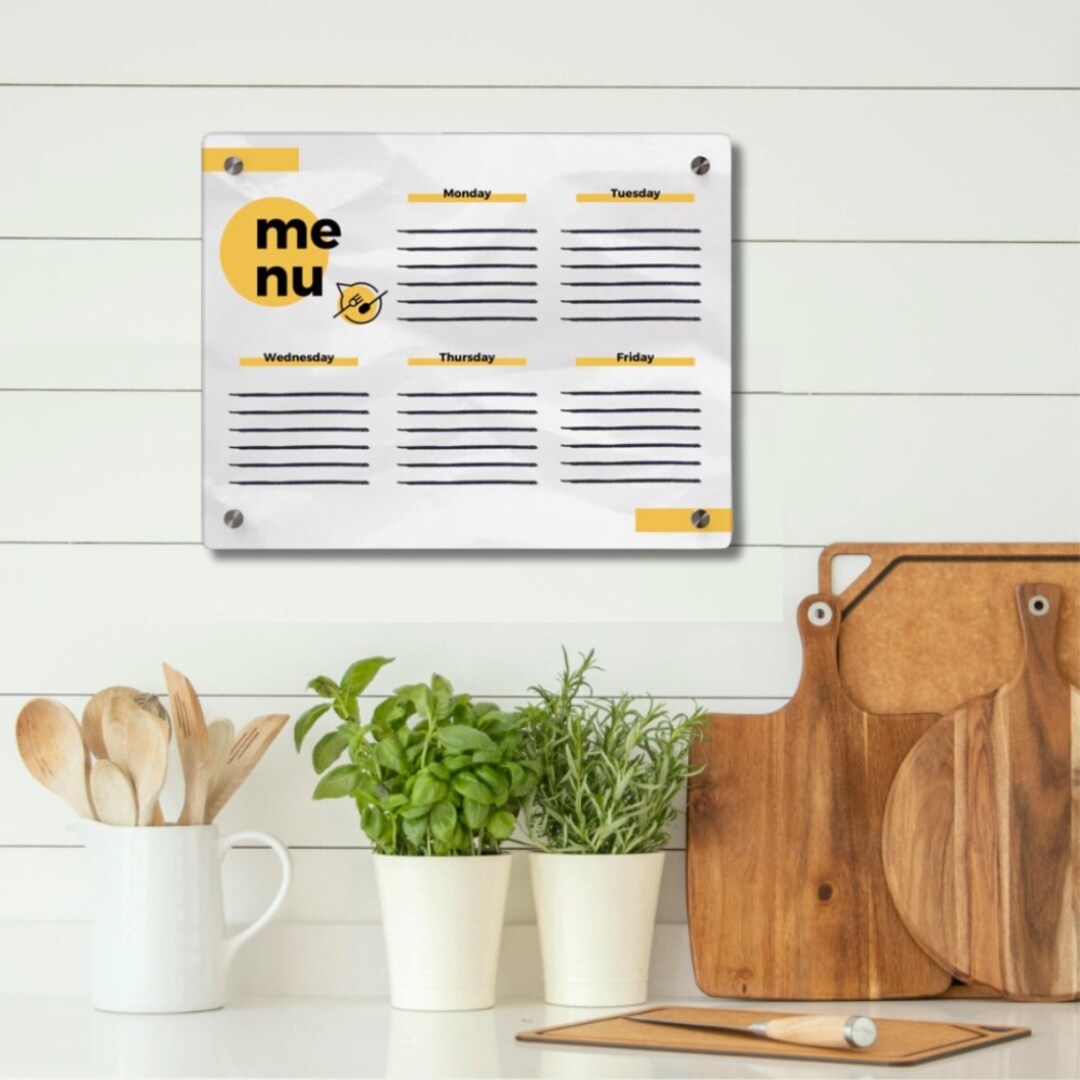 Dry Erase Menu Board Weekly Menu Planner Board Whiteboard Meal Planner ...