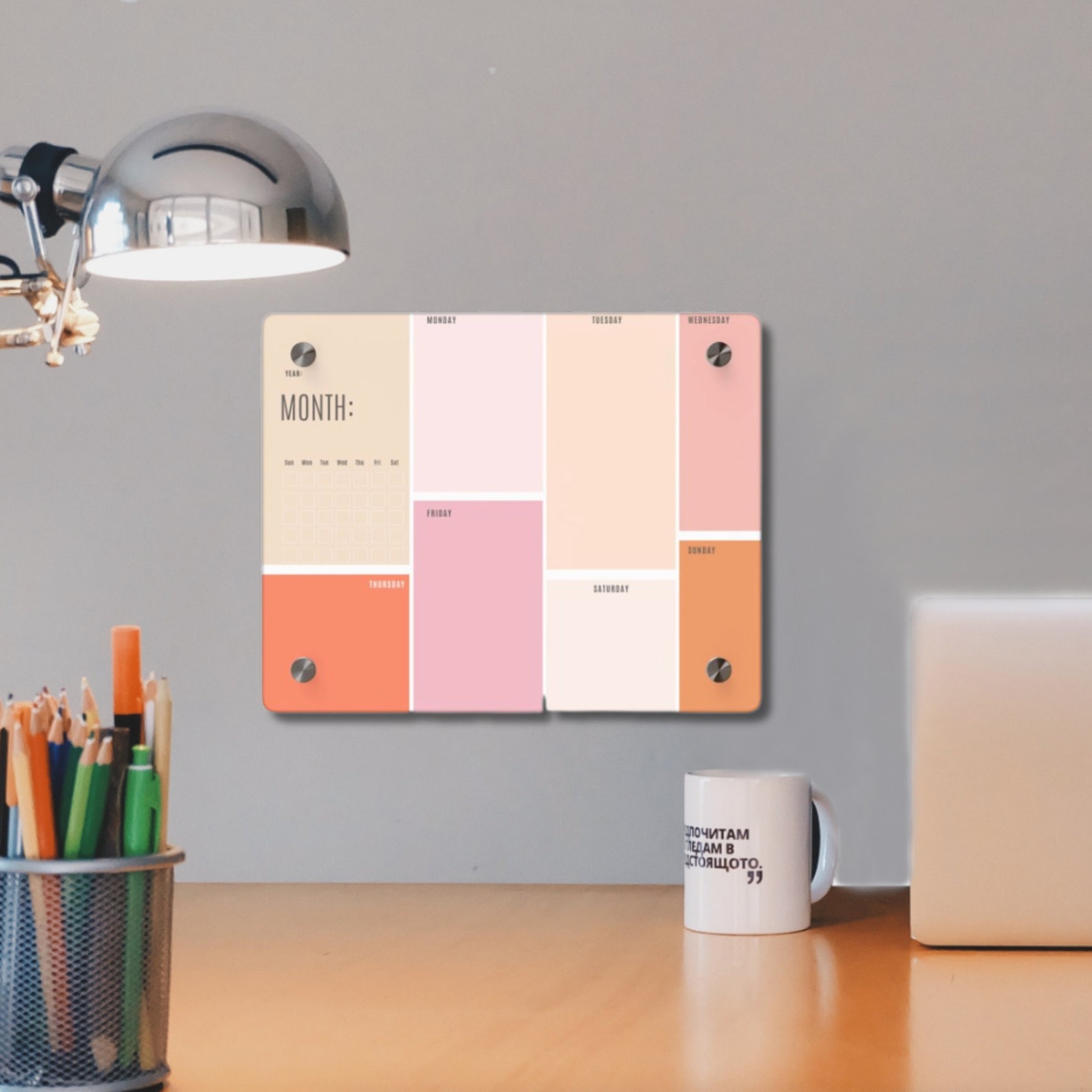 Calendar for Wall Dry Erase Board for Time Management Whiteboard Office ...