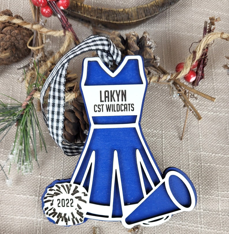 Personalized Cheerleading Ornament: Laser Cut Wood Cheer Gift - Etsy