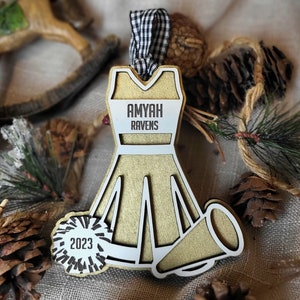 Personalized Cheer Ornament, Cheerleading Ornament, Cheer Gift for ...