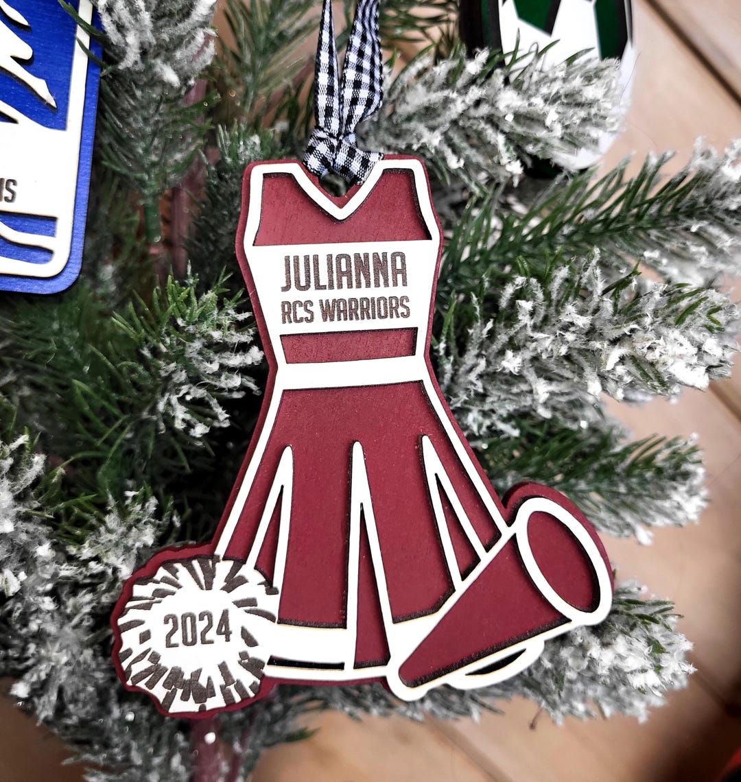 Personalized Cheer Ornament, Cheerleading Ornament, Cheer Gift for ...