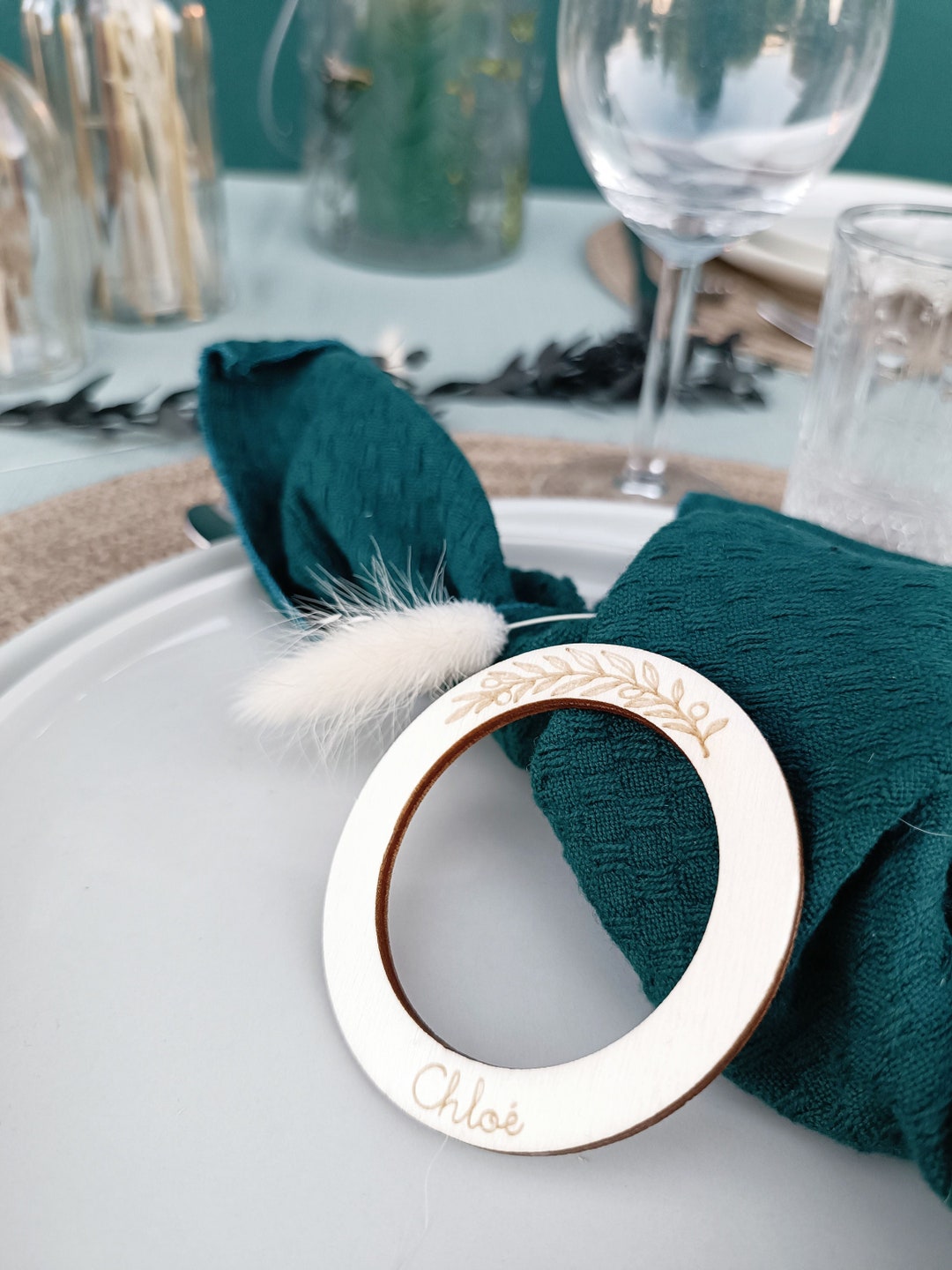 Customizable Napkin Rings Engraved in Wood With First Name and ...