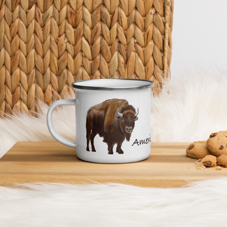 American Bison Enamel Mug Buffalo Mug Bison Gift Buffalo - Etsy
