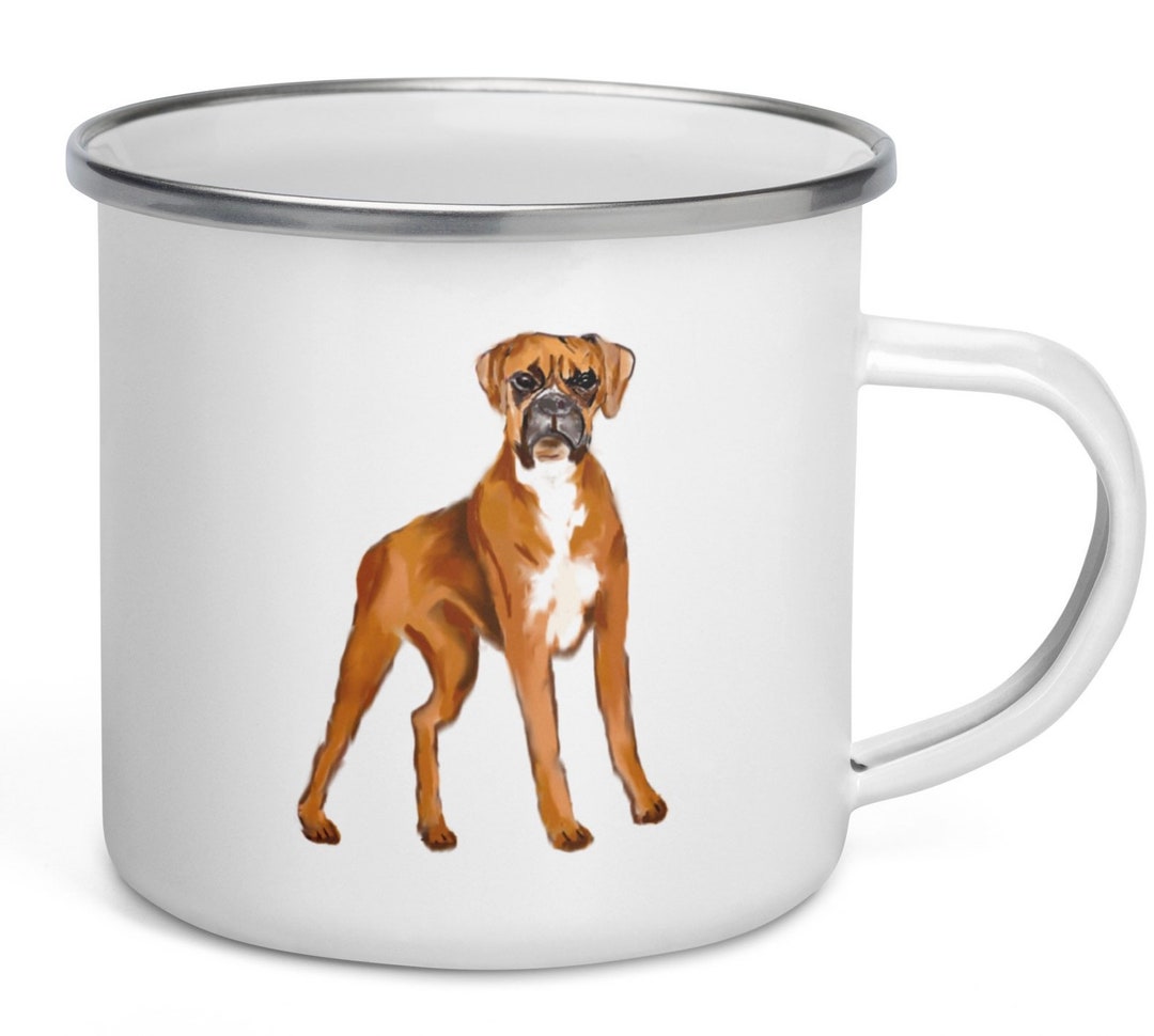 Boxer Dog Enamel Mug, Boxer Gift, Unbreakable Boxer Mug, Personalized ...