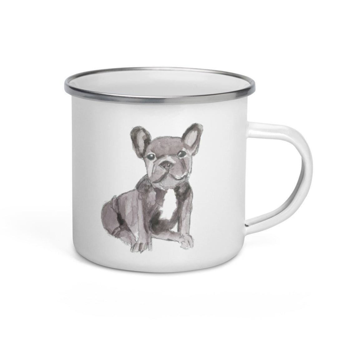 French Bulldog Mug, Frenchie Mug, Dog Enamel Mug, Frenchie Gift ...