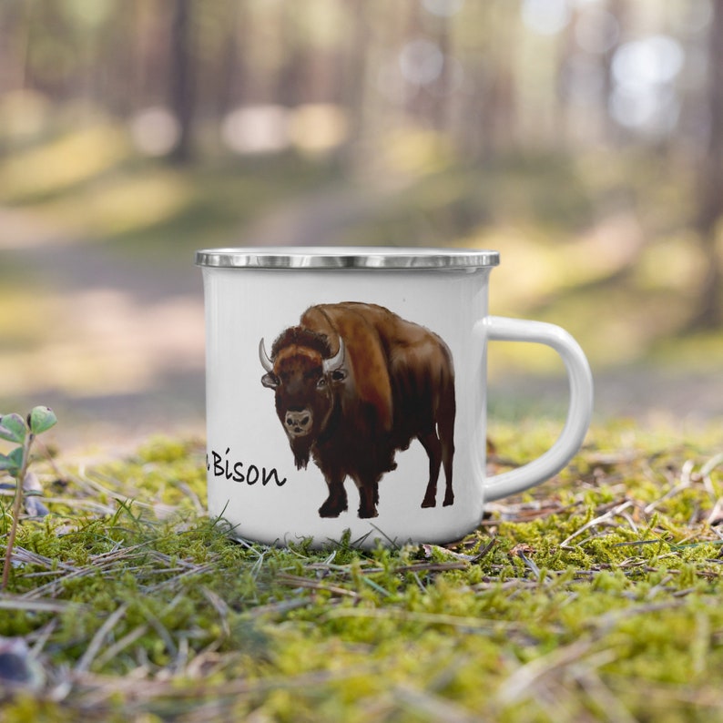 American Bison Enamel Mug Buffalo Mug Bison Gift Buffalo - Etsy