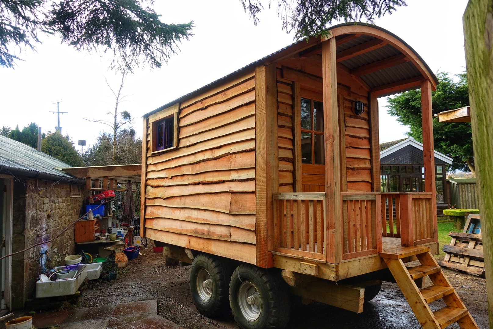 14x8ft Rustic Style Larch Clad Trailer Cabin - Etsy