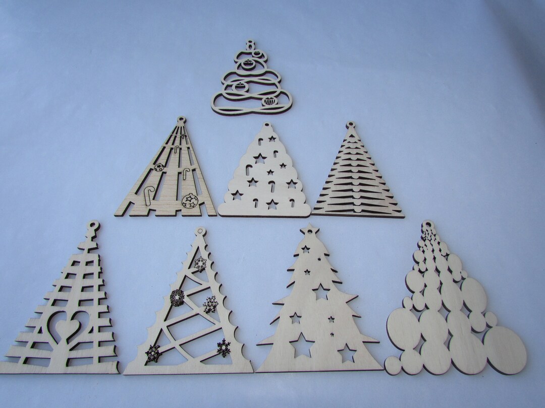 Assorted Christmas Trees 8, DXF, SVG, PDF, Christmas, Xmas, Ornaments ...