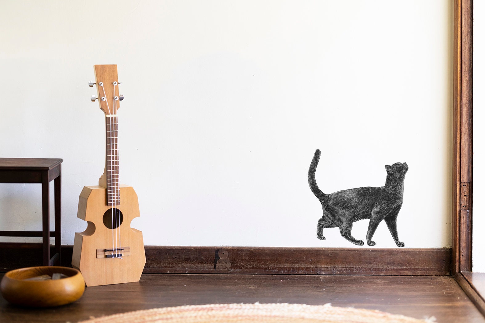 Hand Drawn Cat Removable Fabric Wall Decal - Etsy