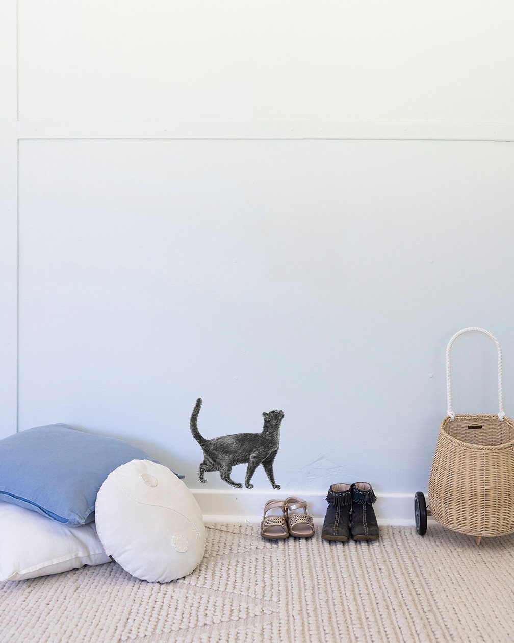 Hand Drawn Cat Removable Fabric Wall Decal - Etsy