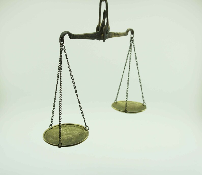 Old Metal Scale Brass Trebuchet Vintage Scale Pharmacy Scale Apothecary ...