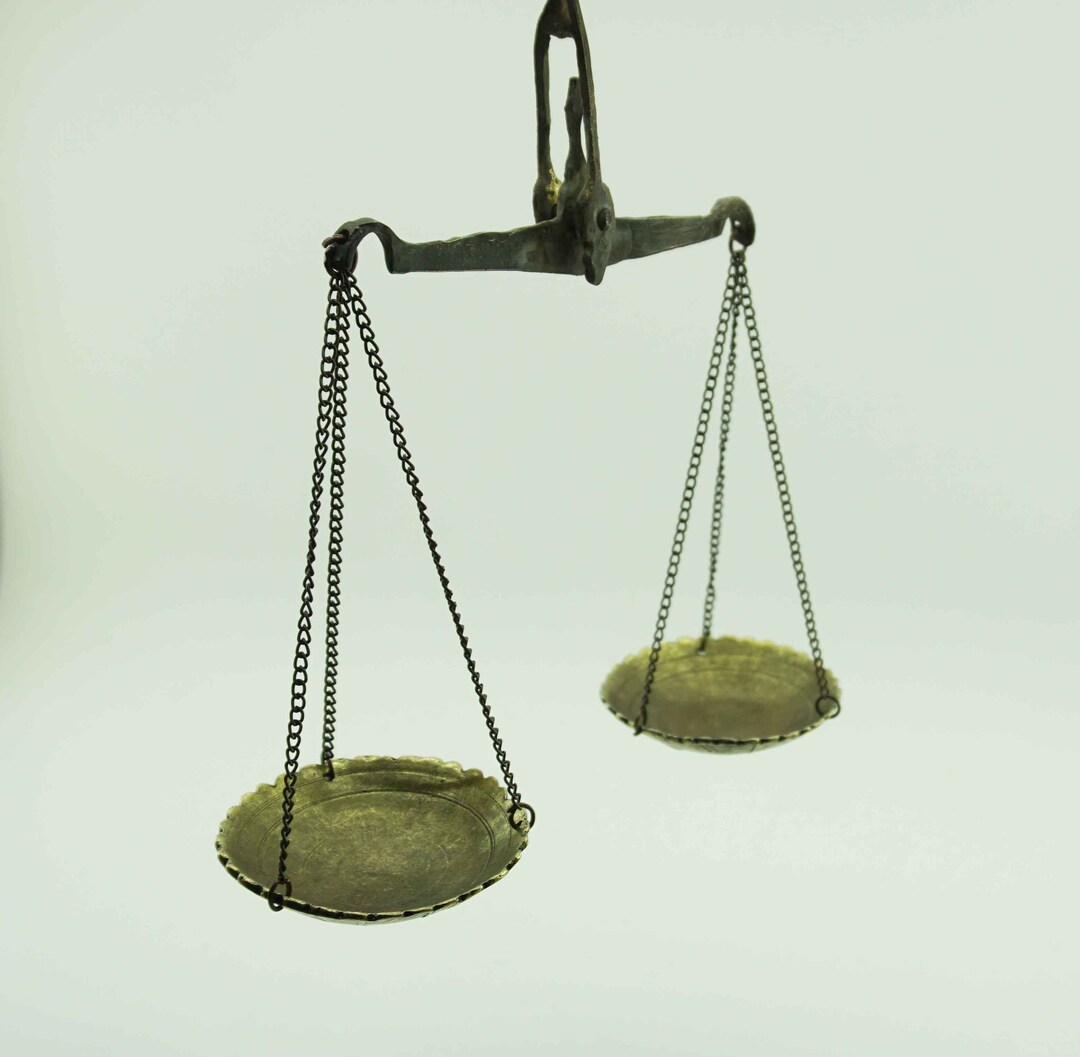 Old Metal Scale Brass Trebuchet Vintage Scale Pharmacy Scale Apothecary ...