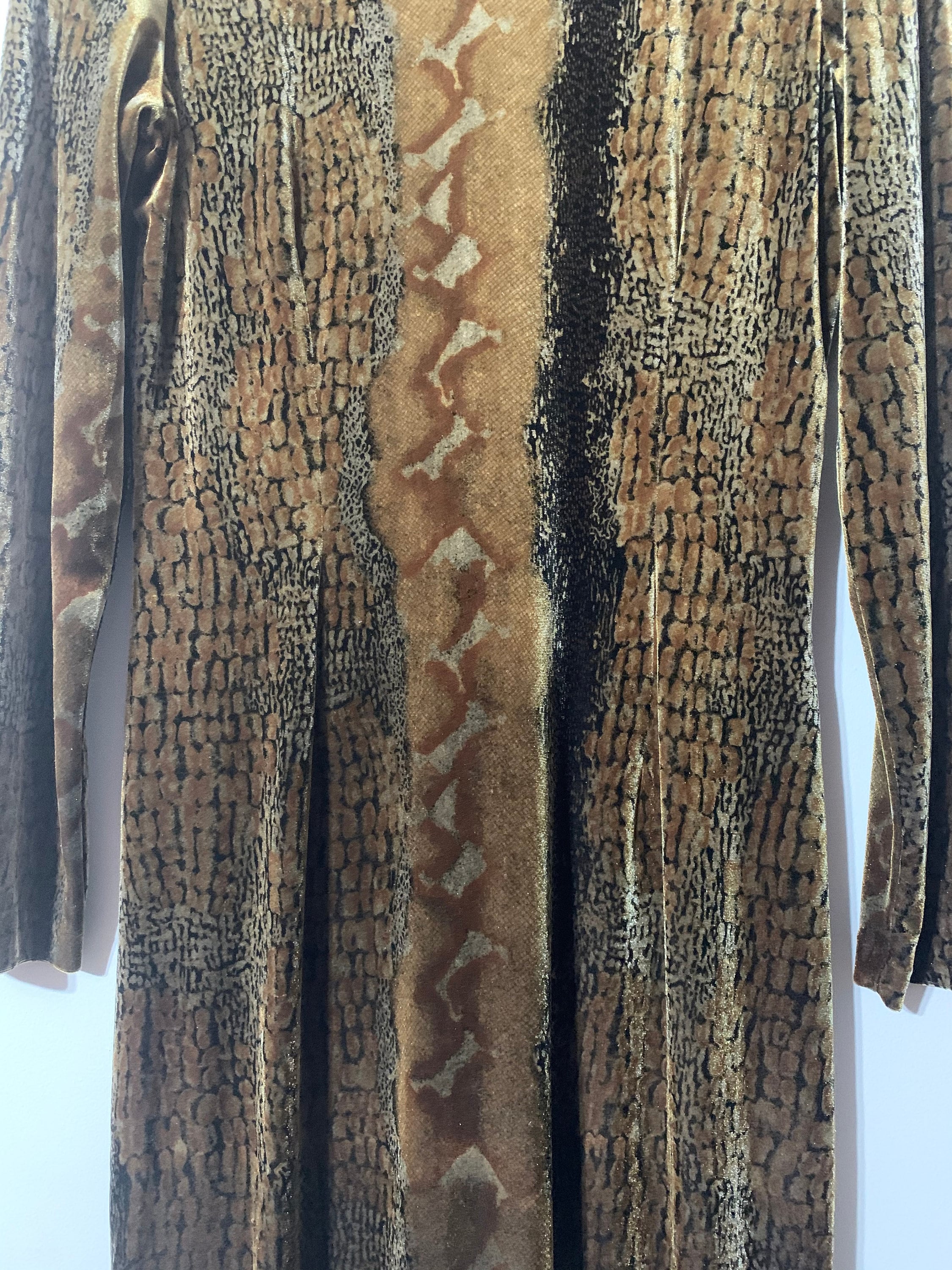Vintage Snake Skin Pattern Velour Long Dress - Etsy