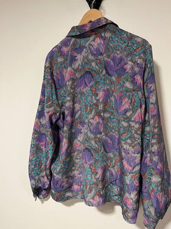 Vintage Lady Manhattan abstract floral blouse - Gem
