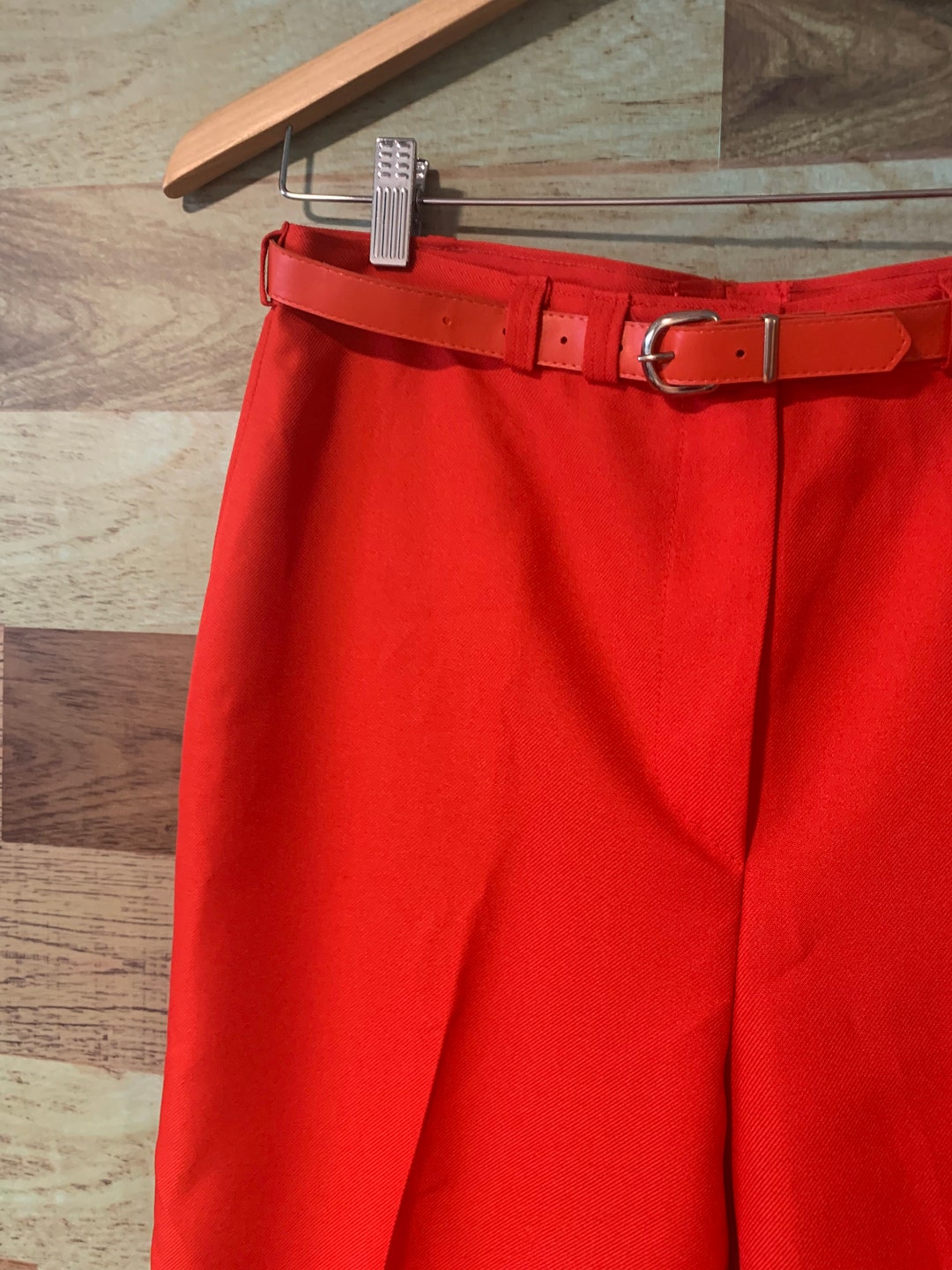 Vintage 70’s Red Polyester Pants/ Trousers - Etsy