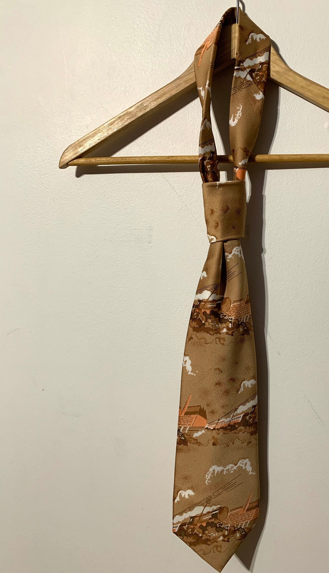 Vintage Polyester Train Griffin Tie - Etsy