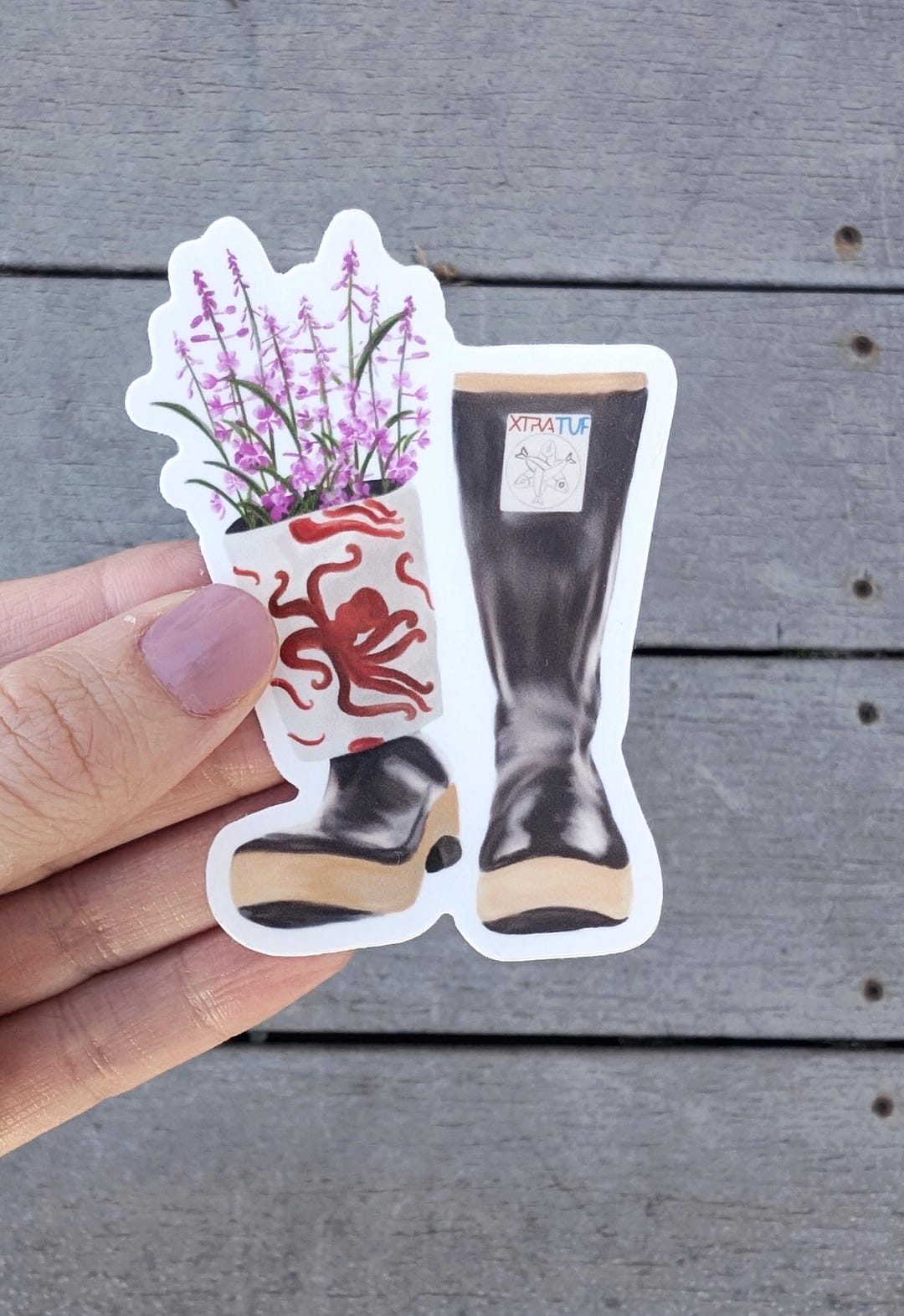 Alaska Vinyl Sticker, Xtratuf Boot Sticker, Fireweed Sticker, Alaska ...