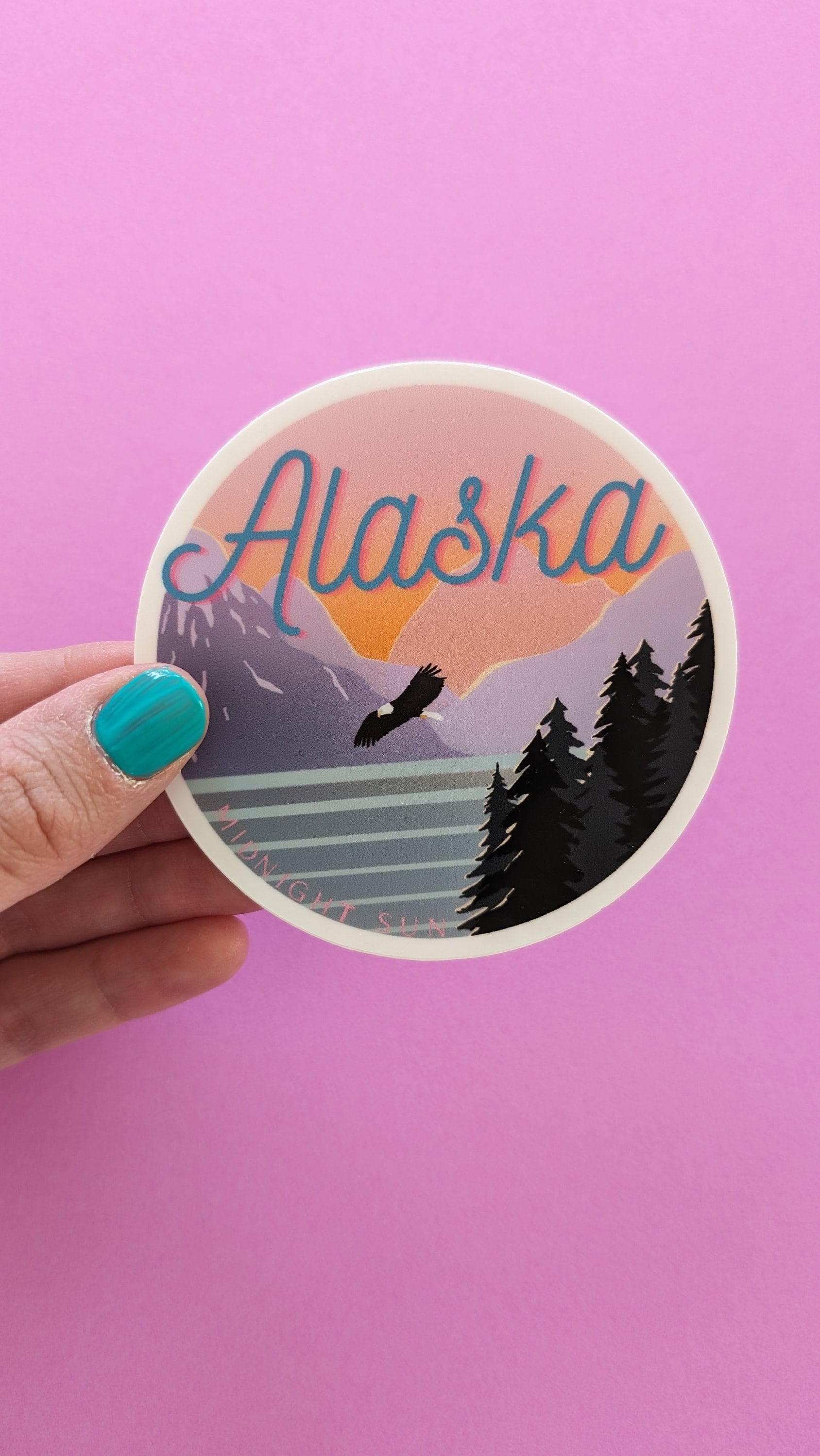 Alaska Sticker, Alaska Mountain Sticker, Alaska Vinyl Sticker, Travel ...