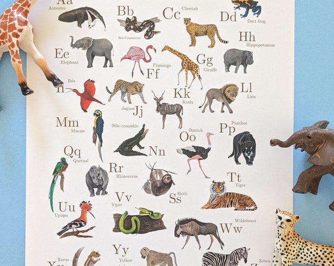 Safari ABC Print, Jungle ABC Print, Nursery Alphabet, Safari Alphabet ...