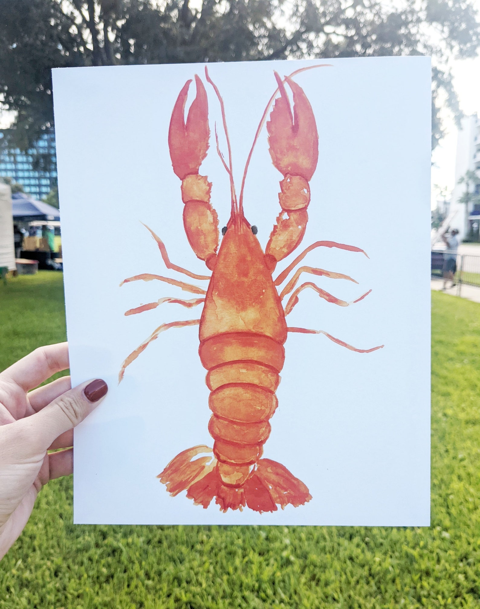 Watercolor Crawfish Painting, Crawfish Painting, Watercolor Artwork ...