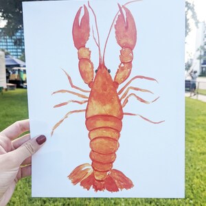 Watercolor Crawfish Painting, Crawfish Painting, Watercolor Artwork ...